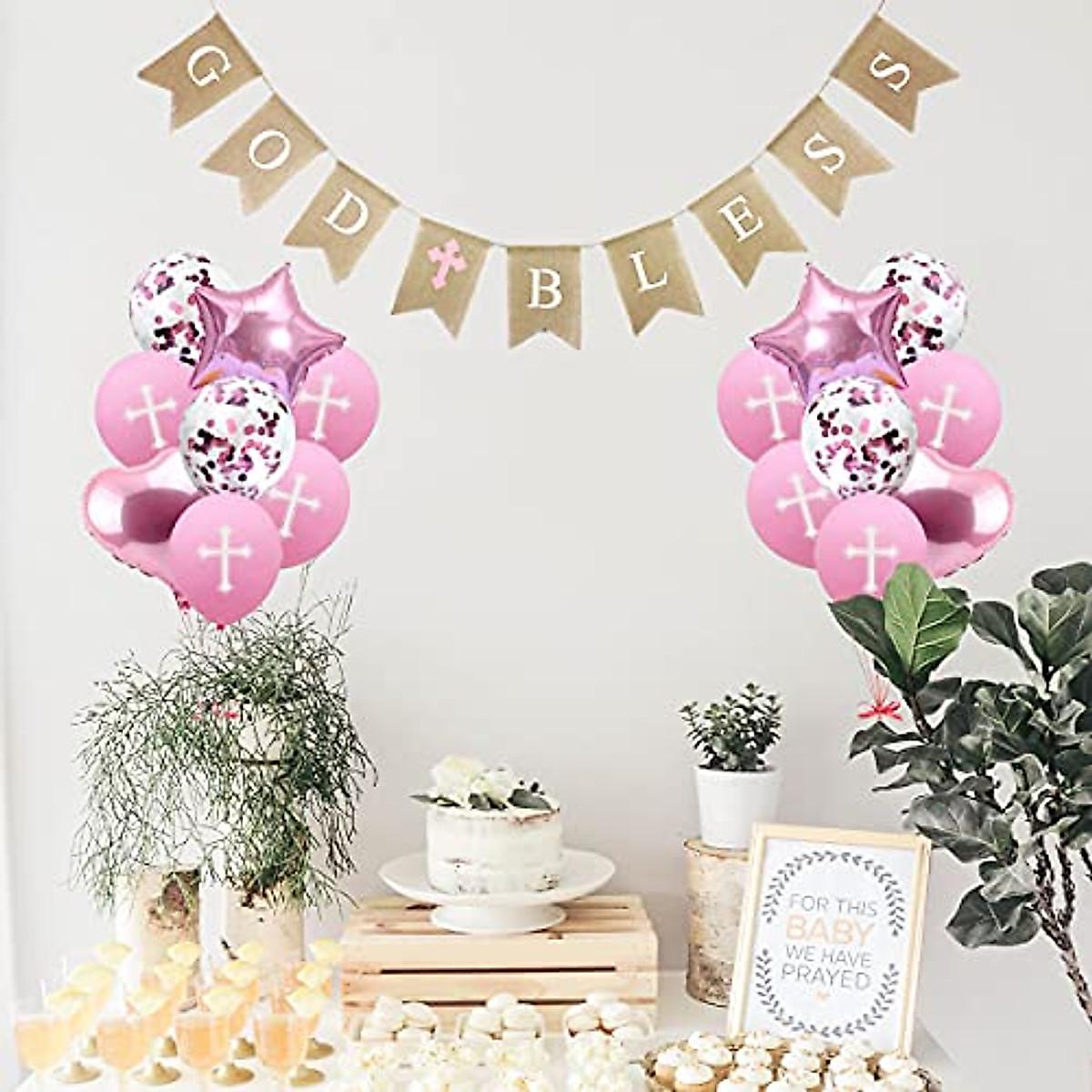 God Bless Banner Baptism, Baptism Decorations Girl, Confirmation Balloons, First Communion Balloons, Cross Balloons for Baptism, Baptism Cross Balloons, Baptism Decorations, Baby Shower