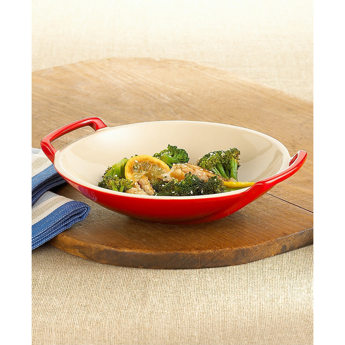 Le Creuset Stoneware Wok Dish, Cobalt