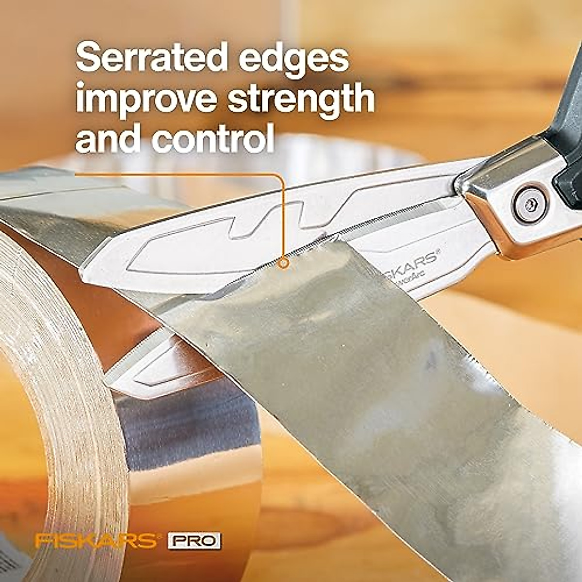 Fiskars Pro PowerArc Shears - 10" Heavy Duty Scissors - Building and Construction Tools - Orange/Black