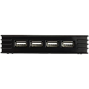 StarTech.com 4 Port Compact Black USB 2.0 Hub - Bus-powered or with Included Power Adapter - Portable Mac/PC laptop hub, TAA (ST4202USB)
