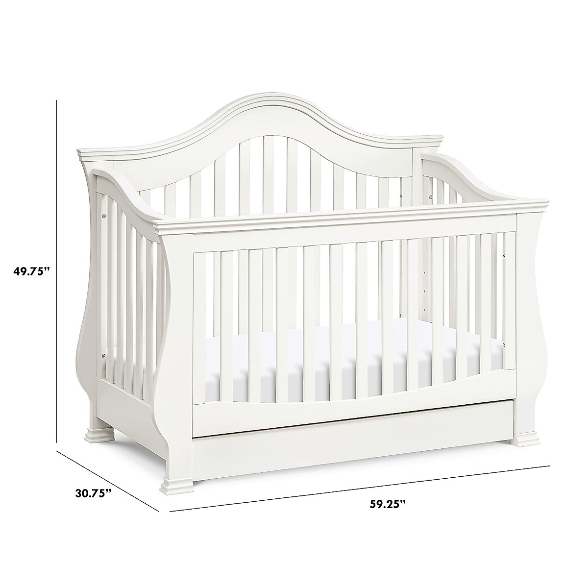 Davinci Ashbury 4-in-1 Convertible Crib with Toddler Bed Conversion Kit in Warm White, Greenguard Gold Certified