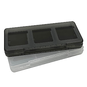 Haobase 2Pcs 6-in-1 Clear & Black Game Card Case for Nintendo New 3DSLL/ 3DSXL