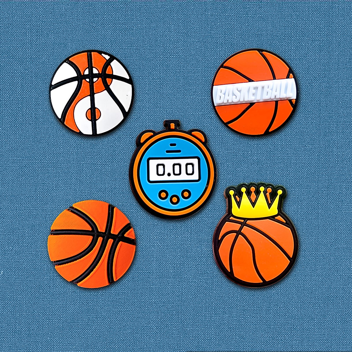 Xaldrichasta Basketball Shoe Charms for Clog Different Matching Sandals Wristbands Bracelets, Sports Ball Shoe Charms Decorations for Kids Teens Adults Party Gifts