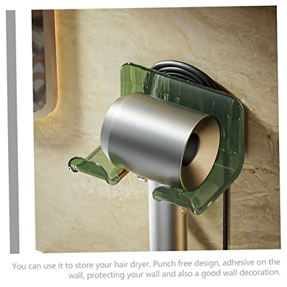 Homoyoyo 2pcs Hair Dryer Holder V Hair Dryer Hanging Shelf Toiletries Organizer Blow Dryer Holder Rack Wall Mounted Hair Dryer Rack Bathroom Blow Dryer Rack Storage Bracket Organizer