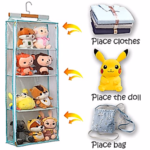 Clear Hanging Handbag Purse Organizer for Closet, TOUNALKER Upgrade Easy Access Wardrobe Tote Bag Storage Holder with Zippers, Washable Dust Pockets Over The Door Space Saving for Bedrooms Living Room