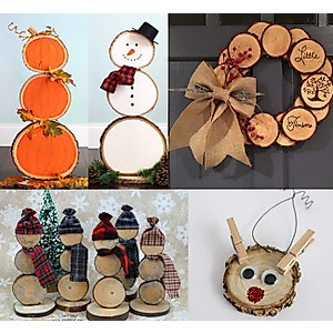 50Pcs Wood Slices 2.4"-2.8" Unfinished Natural Wood Rounds with Pre-drilled Hole and 66Feet Twine String, Wood Slices for Wood Burning Painting DIY Crafts Christmas Ornaments Party Wedding Decor