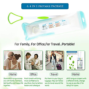 3PCS Tongue Cleaner, Soft Tongue Scraper, Oral Care Cleaners, Dental Scrapers Kits, Professional Eliminate Bad Breath, Premium Cleaning Tools (2Green+1Blue)