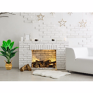 Rozwkeo Artificial Plants Fake Banana Tree Leaves with Stems 31" Tall Faux Bird of Paradise Palm Tree Imitation Frond Green Leaf Tropical Plants Greenery Floral Jungle Party Home Garden Decoration