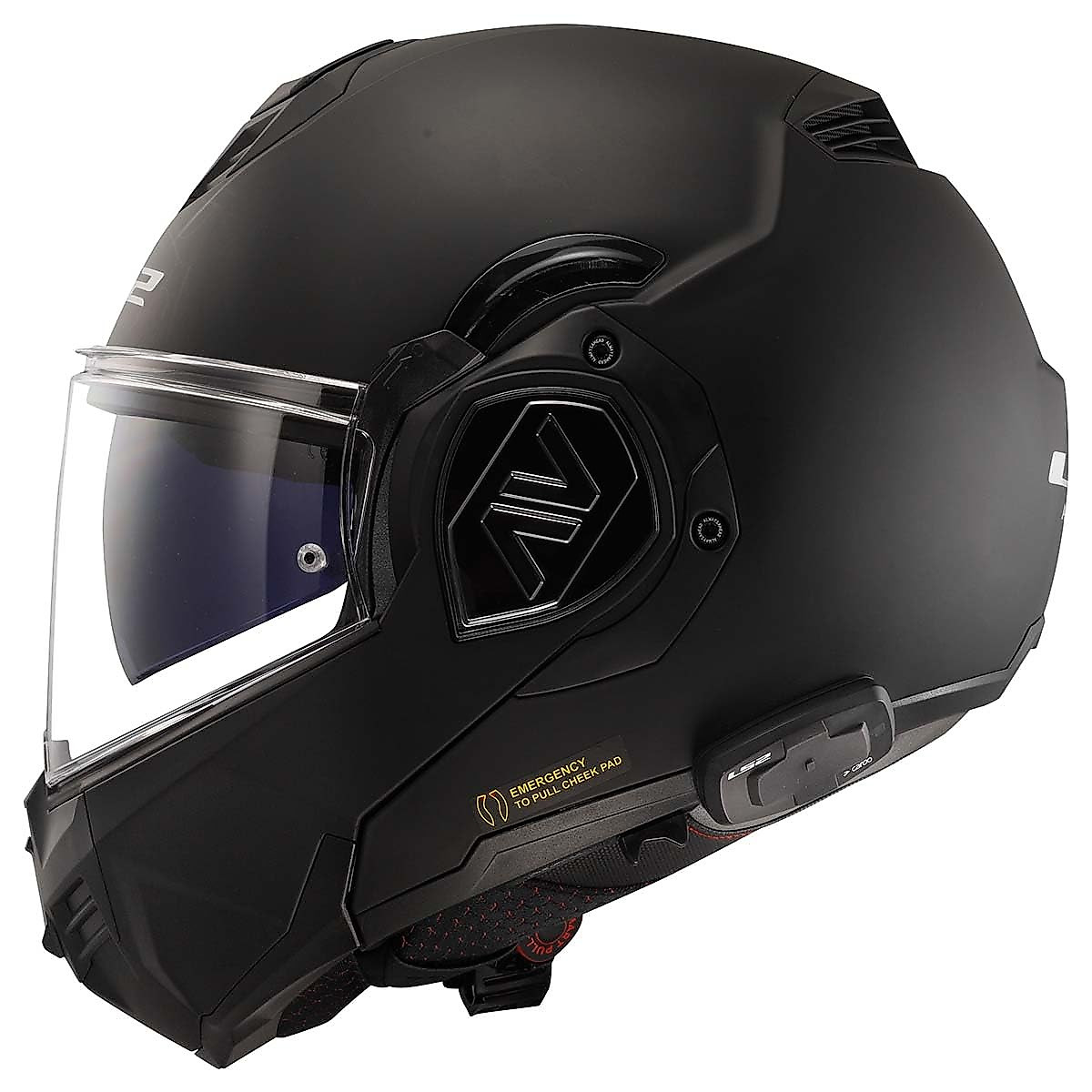 LS2 Helmets Advant Modular Helmet with Integrated Cardo 4X Bluetooth (Noir Matte Black - X-Large)