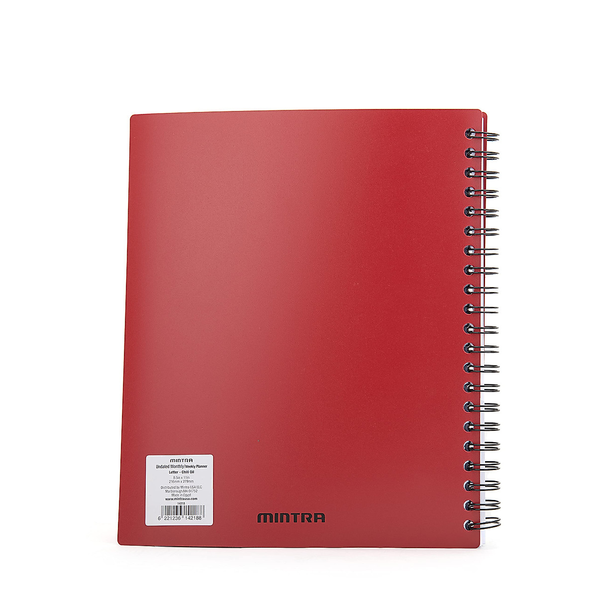 Mintra Office Undated Weekly/Monthly Planner (Letter, Chili Oil)