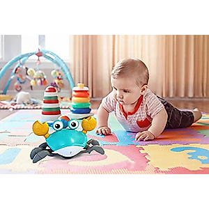 ReeRaa Crawling Crab Baby Toy Infant Tummy time Toys 3 4 5 6 Babies boy Girl Sensory Toys Montessori Toys 3-6 6-12 Learning to Crawl 9-12 12-18 Walking Toddler Gifts (Green)