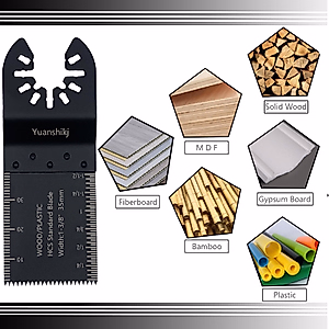 Yuanshikj (50PC,1-3/8") Wood Plastics Universal Oscillating Multitool Saw Blades,Oscillating Tool Blade,Professional Quick Release Durable, Multi Tool Blades Kits