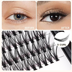Bodermincer 20D 8-20mm To Choose 8-10-12-14mm MIX/14-16-18-20mm MIX rofessional Makeup Individual Cluster Eyelashes Grafting Fake False Eyelashes Eyelash Extension Individual Eyelash Bunche (20D-14mm)