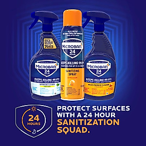 Microban 24 Hour Disinfectant Sanitizing Spray, Fresh Scent, 15oz