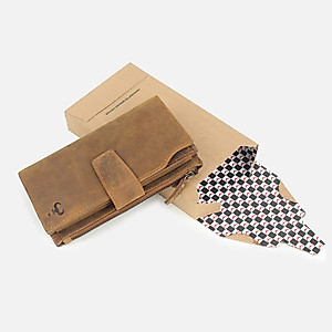 ALPHAHIDE Large Capacity Soft Genuine Leather Clutch for Women - RFID Blocking Ladies Wallet - Ladies Purse with Mobile Pouch - Multi Card Organizer with Coin Pocket - Gift Boxed