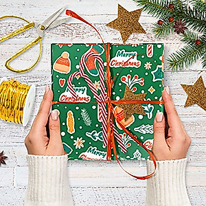 ZINTBIAL Christmas Wrapping Paper for Kids Boys Girls Baby Men Women - Holiday Gift Wrapping Paper Bundle Including Deer, Stockings, Snowflake, Nutcracker, Sloth - 29 x 42 Inches per Sheet (4 Jumbo Sheets) - 100% Recyclable, Easy to Store Not Roll