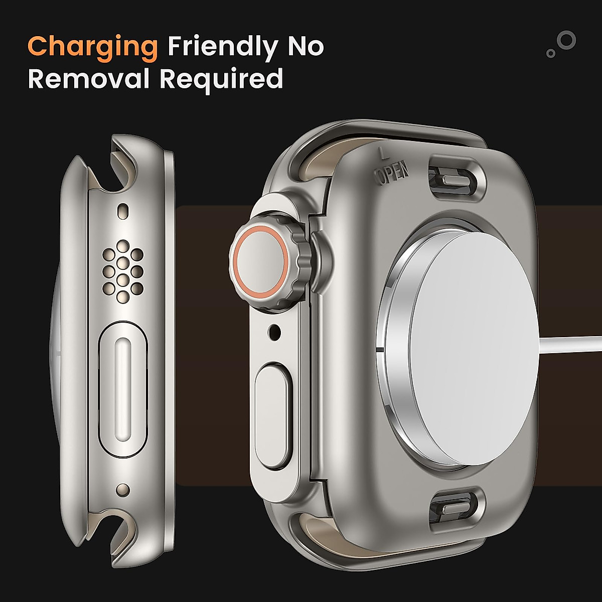 [2 in 1] Waterproof Case for Apple Watch Series 9 8 7 45mm, [Looks Like Ultra] 360° Protective Hard PC Front & Back Bumper with HD Tempered Glass Screen Protector for iWatch Cover Accessories