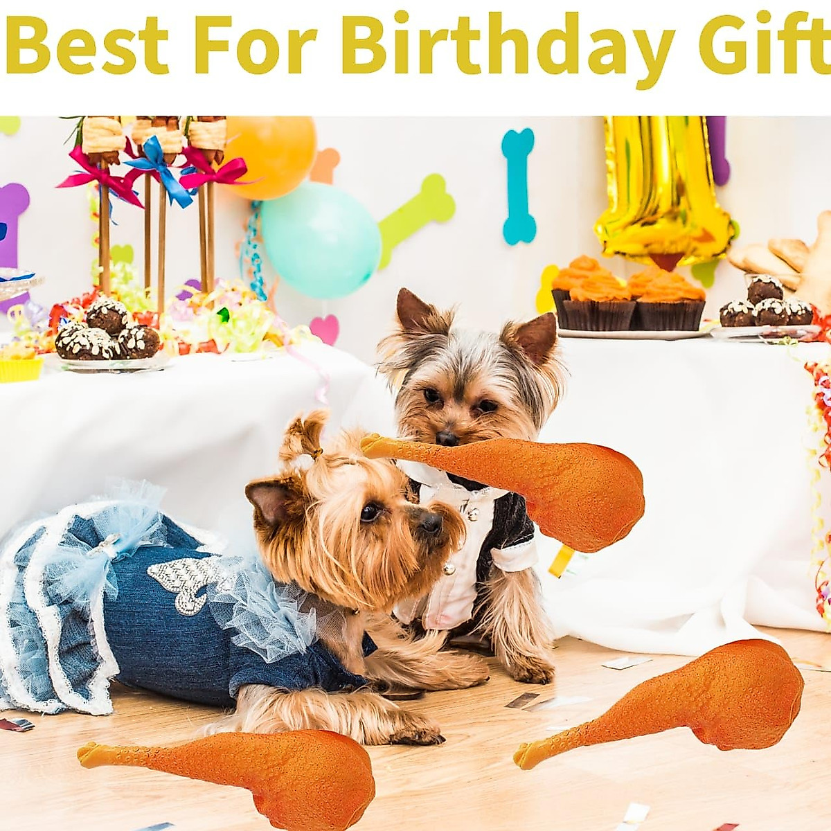 Chicken Leg Piece Squeaky Dog Toy, Interactive Play, Use for Chew, Relief for Anxiety & Boredum for Small,Medium,Large- Best for Gift