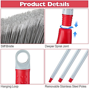 3 Pcs Broom and Dustpan Set 54 Inch Indoor Broom with Dust Pan Combo Set for Home Angle Broom and Dust Pan Kitchen Broom for Floor Cleaning