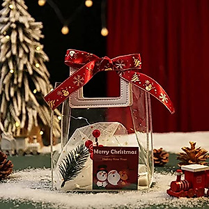 Clear Gift Bag with Handle, 8 Pcs Transparent PVC Gift Bag, Heavy Duty Reusable Gift Wrap Bags for Bridal Party, Baby Shower, Wedding Favor, Shopping Bag Bulk- 7"x4"x8"