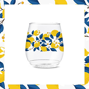 TOSSWARE POP 14oz Vino Citrus Series, SET OF 6, Premium Quality, Recyclable, Unbreakable & Crystal Clear Plastic Wine Glasses