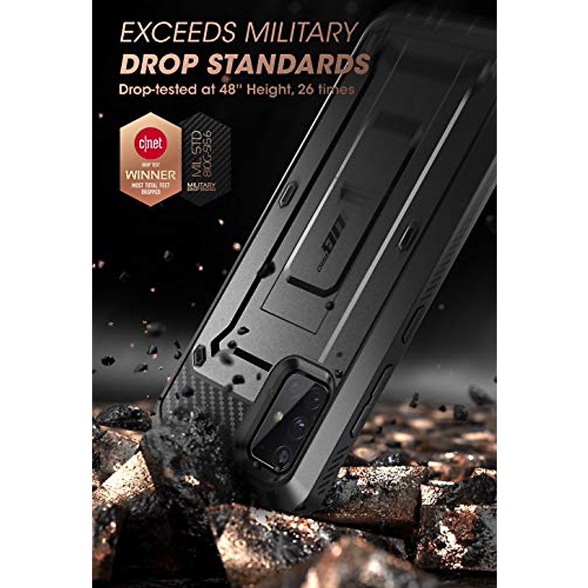 SUPCASE Unicorn Beetle Pro Series Designed for Samsung Galaxy A71 5G Case[Not for A71 5G UW Verizon], Full-Body Rugged Holster & Kickstand Case with Built-in Screen Protector (Black)