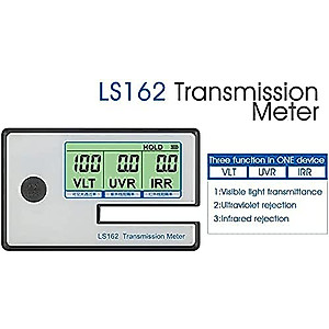 RockRose Portable Solar Tester Meter, Car Window Tint Solar Film Car Transmission Meter Filmed Glass Tester UV IR Rejection Meter Spectrum Tester IR 950nm UV 365nm VR 550nm