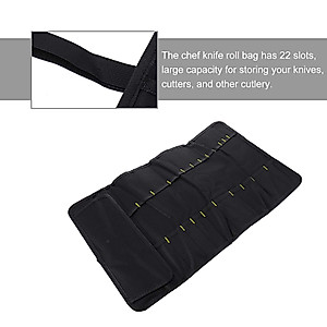 DOITOOL 1PCS Chef Knife Roll Bag for Chefs, 22 Slots Portable Chef Knife Case Storage Roll Bag with Carry Handle (Red)