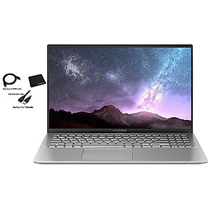 ASUS 2020 VivoBook Ultra Thin and Lightweight 15.6'' Full HD Laptop Computer AMD Quad-Core Ryzen 5 3500U up to 3.7GHz 16GB DDR4 RAM 512GB PCIe SSD Radeon Vega Graphics Bluetooth Win 10 BesTry Bundle