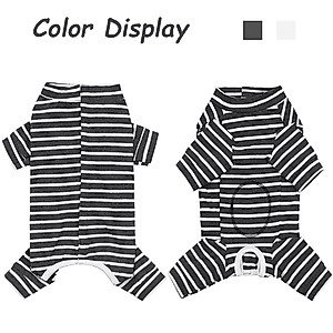 Paipeper Dog Surgery Recovery Suit for Female Male Puppy,Dog Bodysuit Long Sleeve Prevent Shedding and Licking Wound,Dog Pajamas,E-Collar Cone Alternative(Black White stripe-2xl)