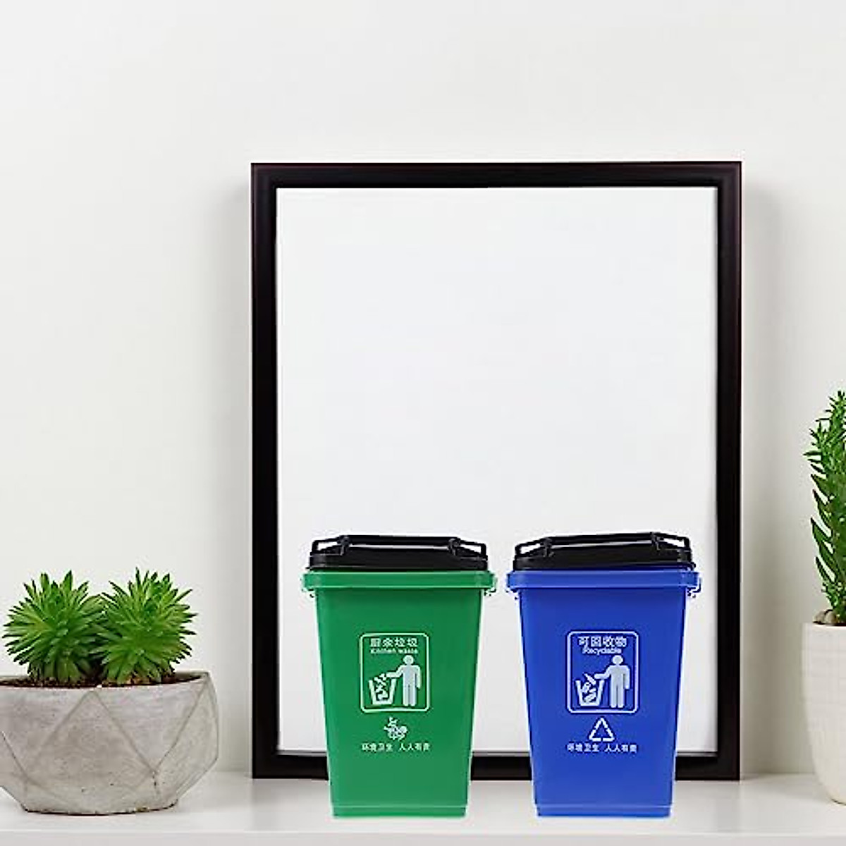 Cabilock Mini Dumpster Small Recycling Bin 2 Pcs Mini Pencil Stand Small Trash can Office Supplies Organizer Curbside Garbage Trash Mini Dumpster Pencil Holder