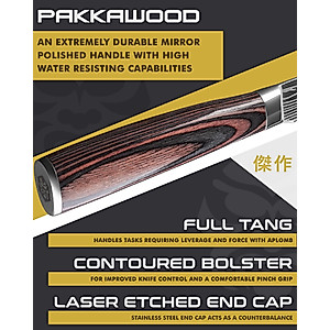 KESSAKU Produce Vegetable Fruit Knife - 6 inch - Samurai Series - Razor Sharp Kitchen Knife - Forged 7Cr17MoV High Carbon Stainless Steel - Wood Handle with Blade Guard