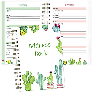 Address Book with Alphabetical Tabs Internet Phone Contact Password Notebook Keeper 8.25 X 6.2 inch 120 Pages