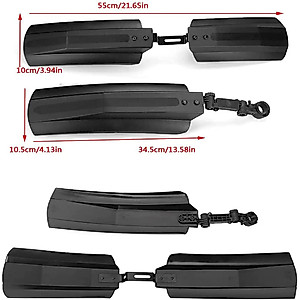 Jadeshay Bike Mudguard Set, Durable PP Plastic Front Rear Bicycle Fenders for Outdoor Cycling, Easy Install, Universal Fit Mud Guards for Effective Protection Against Mud and Splashes