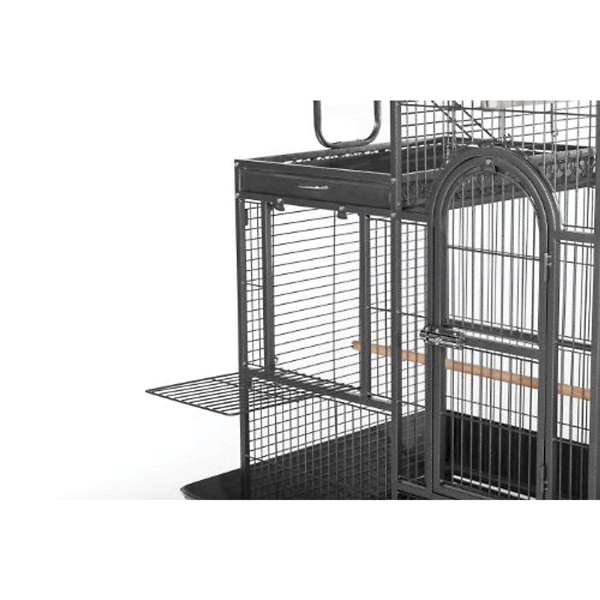 Prevue Pet Products BPV3159 Double Roof Bird Cage with Playtop, 36-1/2 by 27-1/4-Inch, Black