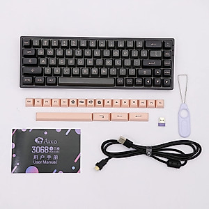 EPOMAKER 3068B Plus Black & Pink 65% Hot-Swap 2.4Ghz Wireless/Bluetooth/Wired Mechanical Gaming Keyboard with RGB Backlight, Double-Shot PBT Keycaps for Gamers/Mac/Win(CS Jelly Pink