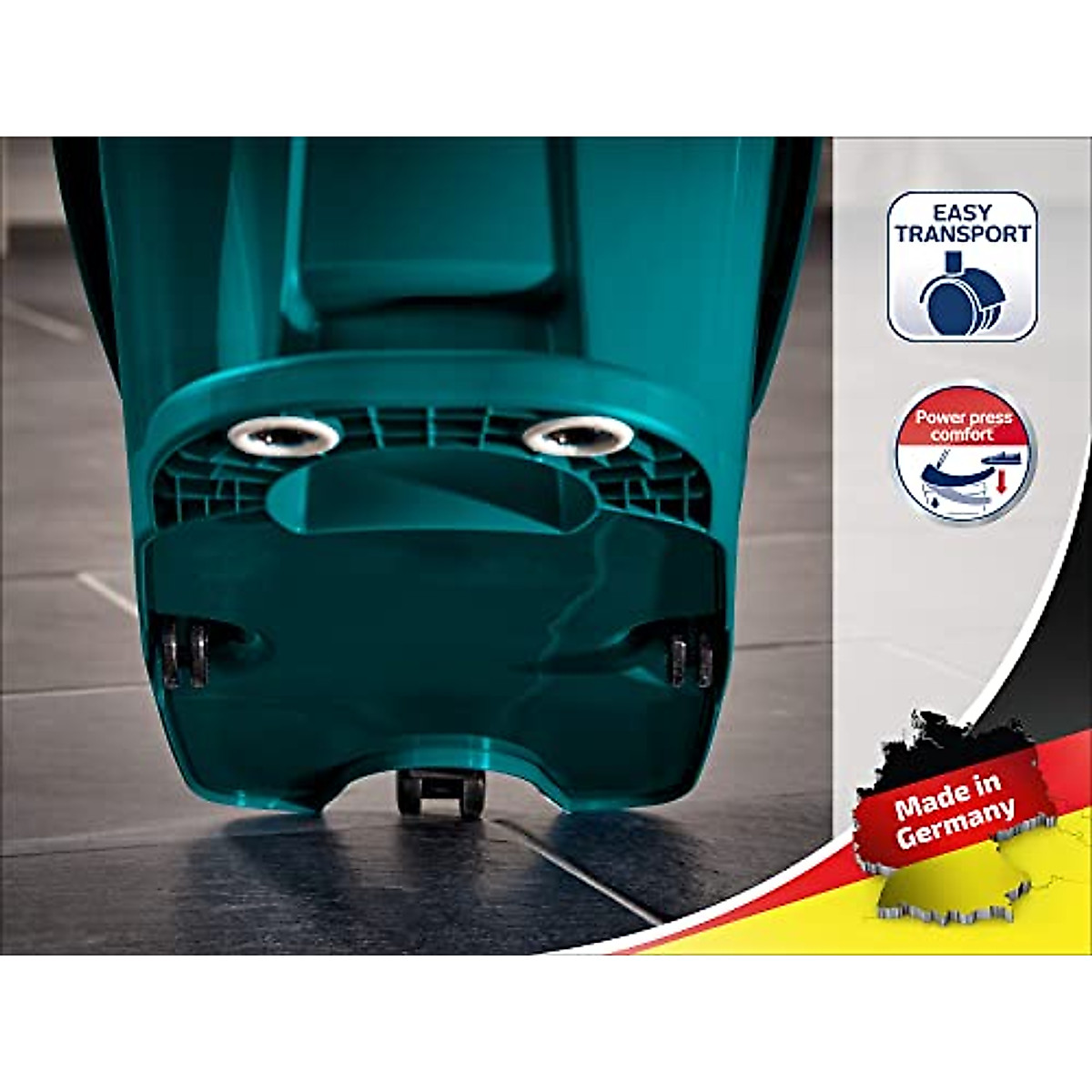 Leifheit Mop Press Professional Evo with Handy Integrated Wheels, Green