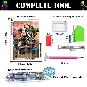 Diamond Painting Kits for Adults, 5D DIY Diamond Art Kits for Adults Full Drill Gem Painting Kit for Home Wall Decor Gifts 12x16inch