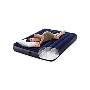 Intex 64758E Dura-Beam Standard Downy Air Mattress: Fiber-Tech, Full Size, 10in Bed Height, 600lb Weight Capacity, Pump Sold Separately