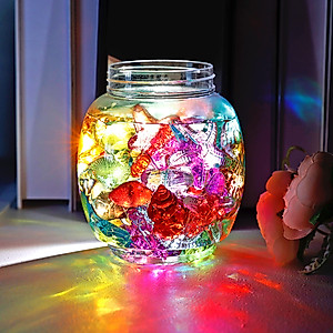 HAPTIME 100 Pcs Sensory Bin Filler, Mini Resin Figures, Plastic Seashells Under The Sea, Little Mermaid Table Decorations, Sea Shells for Crafting, Vase Filler, Diving Gem Pool Toys for Kids