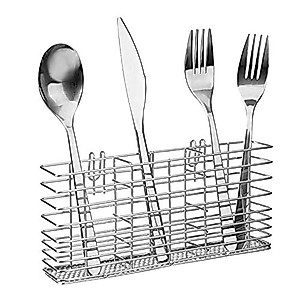 Slideep Cutlery Utensil Silverware Drying Rack, Flatware Storage Solution Basket with Hooks for Kitchen Dish Drainer Dish Drying Rack, RustProof 304 Stainless Steel