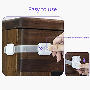 Socub 8 pack Child Safety Cabinets Strap Locks, Multi Use Latch with Strong Adhesive Pads, for Cabinets, Drawers, Oven, Toilet Seat, Fridge