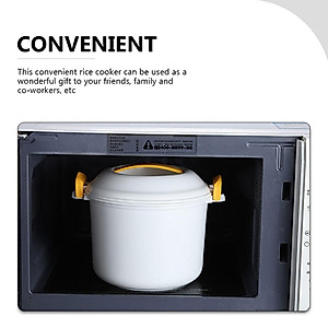 Microwave Rice Cooker, Microwave Steamer Bowl Pasta Cooker Noodle Fish Vegetable Veggie Steaming Bowl for Soup Rice Chicken 20x15.5cm (Random Color)