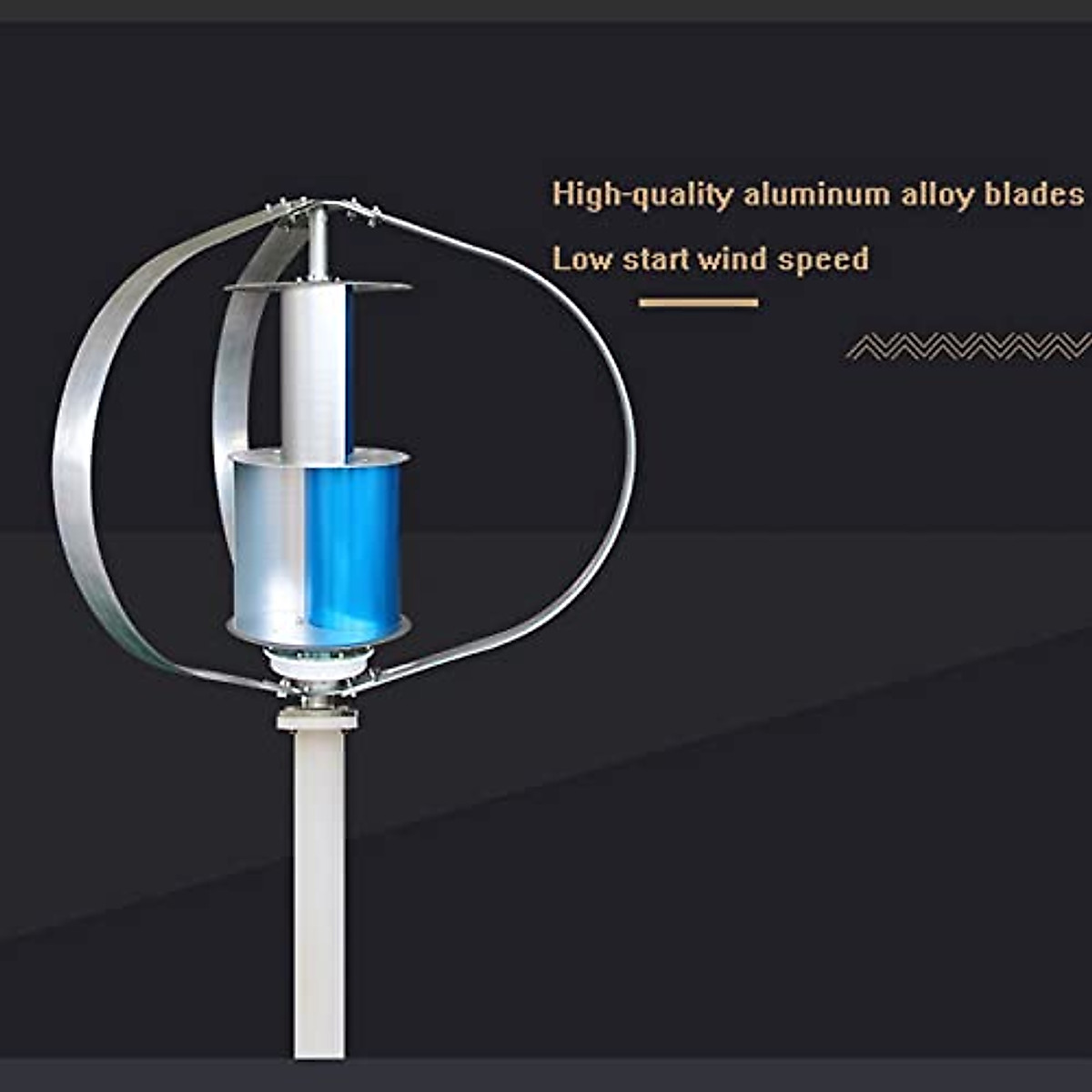 WANGYONGQI 500W Wind Turbine, Vertical Axis Magnetic Levitation Wind-Solar Complementarity Wind Turbine Generator for Street Light,12v,500W