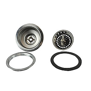 DANCO Twist Tight Kitchen Sink Strainer Assembly, 3-1/2 inch, Stainless Steel, 1-Pack (81077)