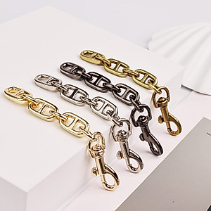 OLSEEY Purse Strap Extender 2Pcs Bag Extender Chain for Shoulder Bag Metal Chain Strap Extender Replacement Purse Extender Bag Extender Accessory(2 Pieces Vintage gold)