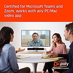 Poly Studio - 4K USB Video Conference System (Polycom) - Camera, Microphone, and Speaker Bar for Small & Medium Conference Rooms - Presenter Tracking, NoiseBlock AI, Autoframing - Teams/Zoom Certified