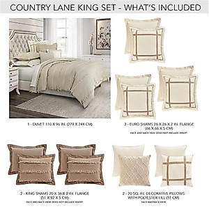 Michael Amini Country Lane 8-Piece King Duvet Set - Toast, Beige