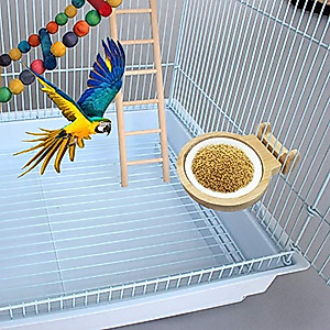 Hamster Food Bowl Ceramic Water Bowl Hanging Crates Mini Pet Bowl for Hamster Mice Bird Guinea Pig and Other Small Animals（2 Pack）