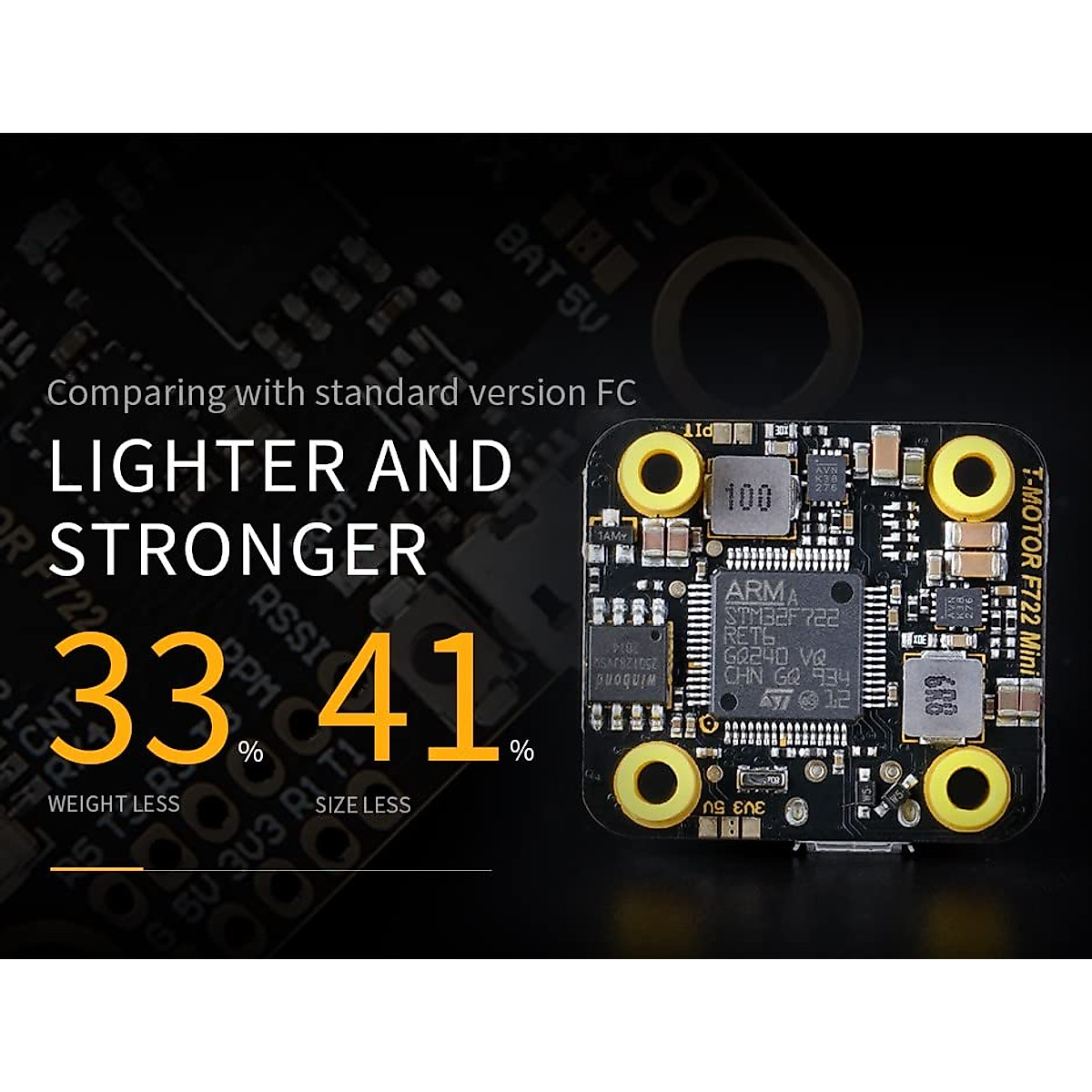 T-MOTOR Mini F7 Stack (Mini F45A+ Mini F7), Flight Control, Flight Controller Stack for FPV Drone Motor